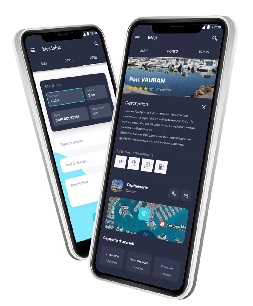 NAUTILIO mobile application for boaters in navigating